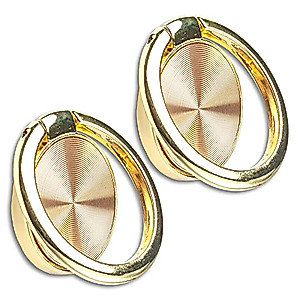 [2 Packs] CD Textures Cell Phone Ring Holder Stand, 360 Degree Rotation Finger Ring Kickstand with Polished Metal Phone Grip for Magnetic Car Mount, Smartphone Accessories