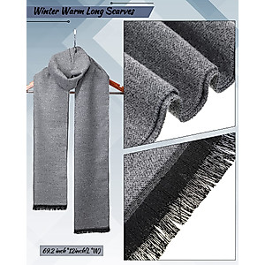 SATINIOR 6 Pieces Winter Warm Knit Beanie Hat Touchscreen Gloves Scarf Set Fleece Lining Skull Caps Neck Scarves, Black, Gray, One Size