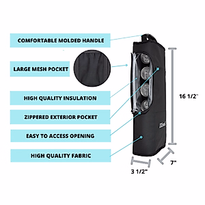 101mart Black Polyester Ice Chest Bag, 16.5 x 7 x 3.5 in