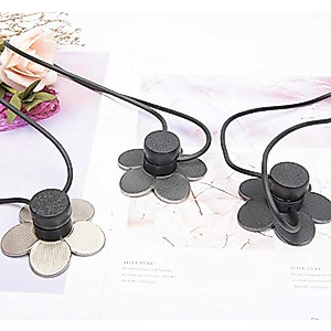 CHICTIE 1 Pair Vintage Flower Hand Carved Magnetic Tiebacks Ropes Curtain Drapery Holdbacks Artistic Room Décor for Girls Cafe Bistro (Metal Flower Tieback- Gray)