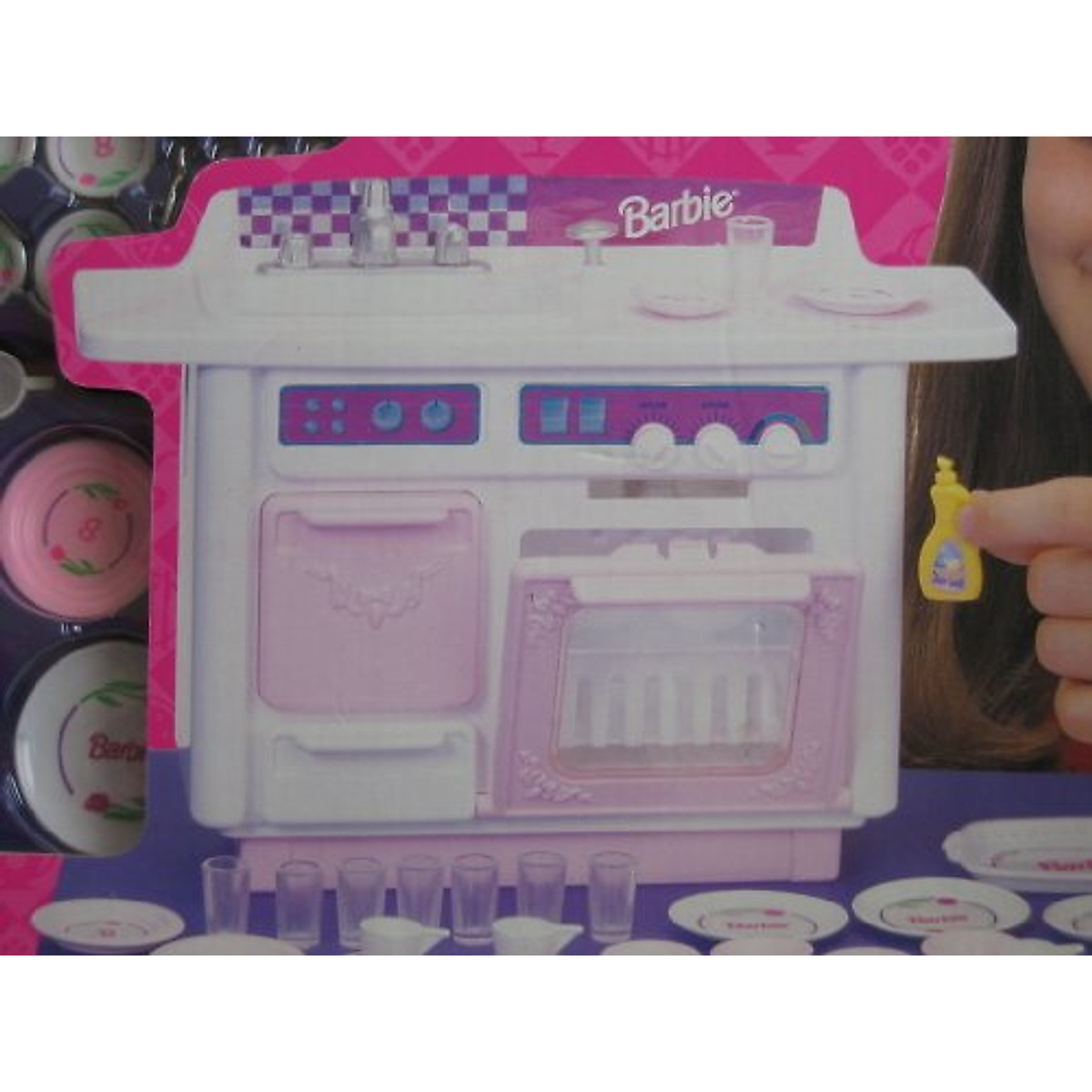 Barbie FUN FIXIN' DISHWASHER Set DELUXE APPLIANCE Playset w DISH WASHER, Dishes & MORE (1997 Arcotoys, Mattel)