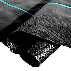 Happybuy 6x300ft Premium Weed Barrier Landscape Fabric Heavy Duty 2.4OZ, Woven Weed Control Fabric, High Permeability Good for Flower Bed, Geotextile Fabric Underlayment, Driveway Fabric Ground Cover