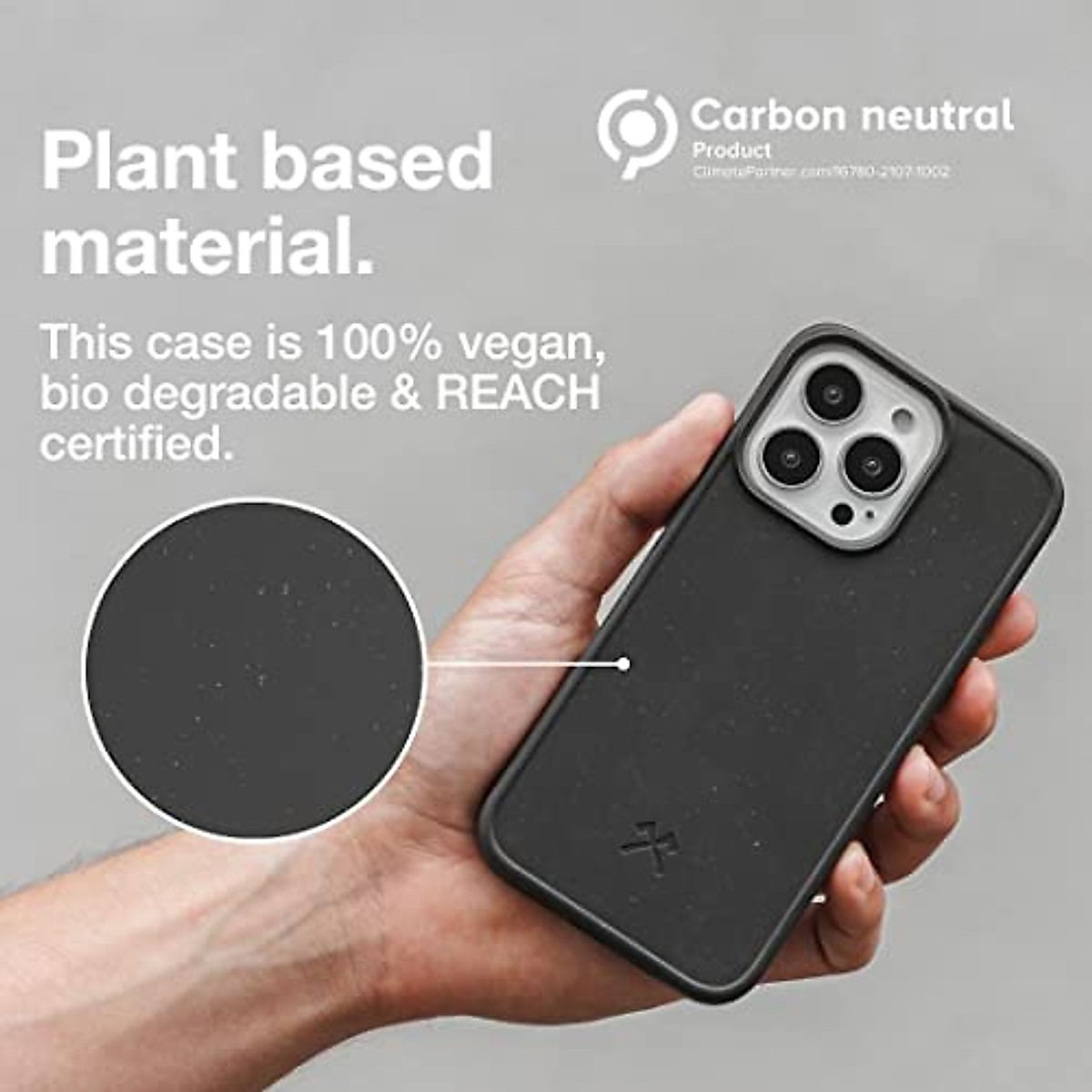 WOODCESSORIES - Phone Case for iPhone 13 Pro Max Case biodegradeable Black - Ecofriendly, Made of Plants