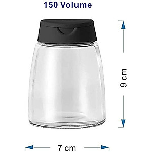 2PCS Glass Spice Jars with Shaker Pour Lid, Seasoning Shakers Glass Bottles Spice Shakers Salt & Pepper Shaker Container Set with Gift Grinder Fits in Home,Kitchen,Barbecue (2)