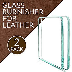 Glass Slicker Leather Burnishing Tool Pack of 2 - Leathercraft Burnisher - Glass Slicker for Burnishing Leather - Professional Finish Tool for Glass Block Leather Smoothing Techniques