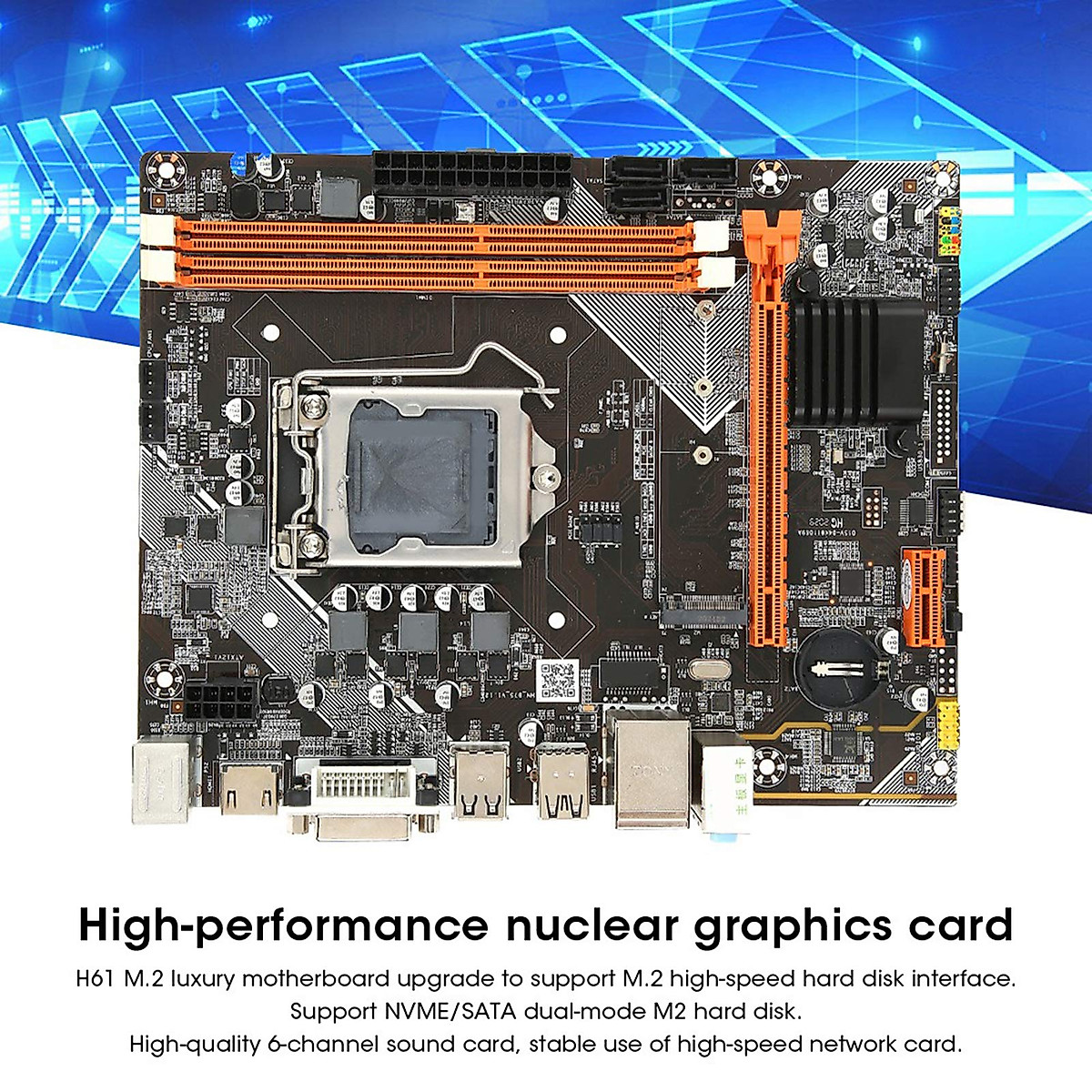 SHYEKYO M-ATX Computer Motherboard Desktop H61 M.2 Desktop Computer Motherboard Support DDR3 M.2 High Rate Hard Disk Interface, HDMI HD Graphics Card for PentiumCeleron Series