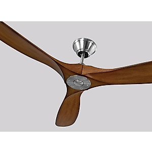 Monte Carlo 3MAVR60BSKOA Maverick Energy Star Outdoor Ceiling Fan with Remote Control, 3 Balsa Wood, 60-Inch, Brushed Steel-Koa Blades