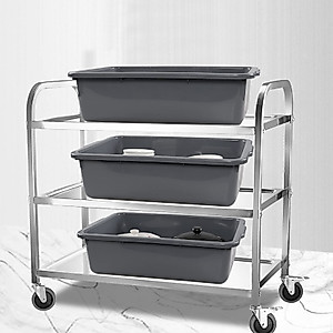 Vcansay 34 Quart Plastic Bus Tubs Commercial, Large Bus Box, 4 Packs