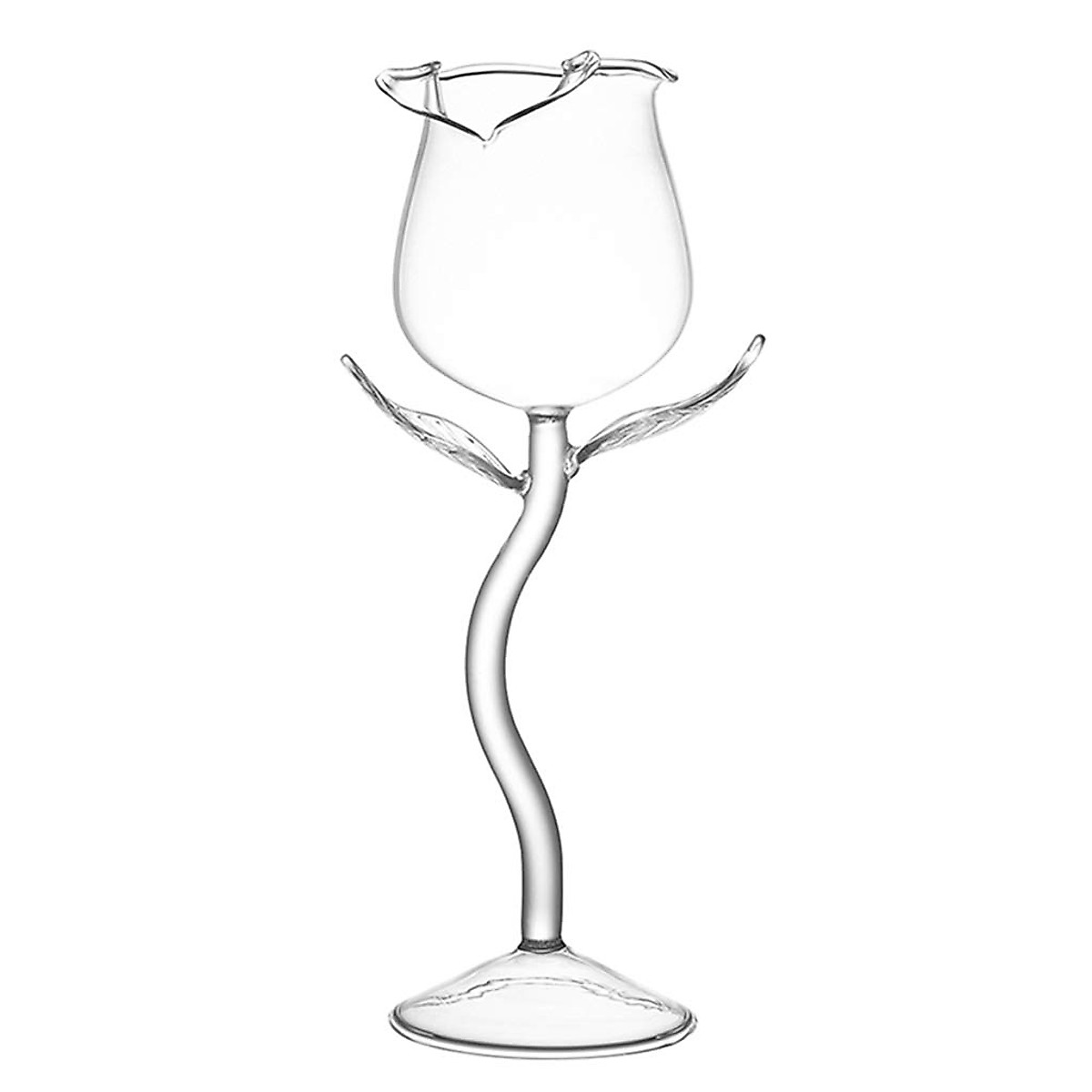 GQU Fancy Red Wine Goblet Wine Cocktail Glass 100ml Rose Flower Shape Wine Glass Party Barware Drinkware