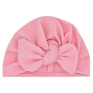Asufegucd Baby Turban Hats Turban Bow Knot Baby Infant Beanie Baby Girl Soft Knit Toddler Cap (ASXDL20211227)