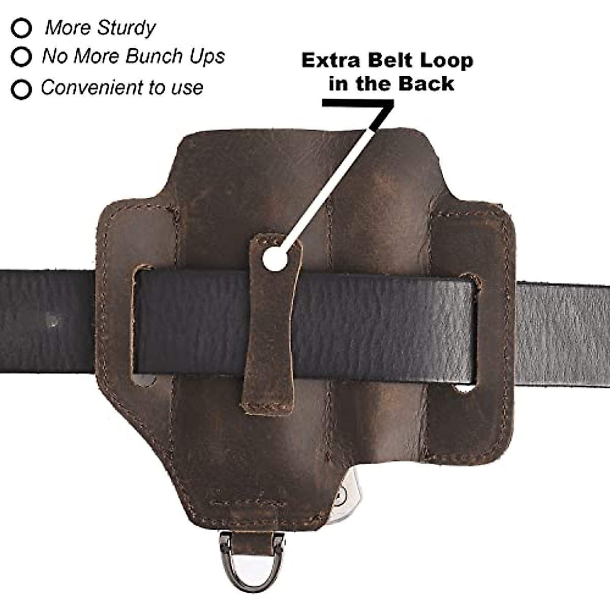 Topstache Leather Multitool Sheath,EDC Belt Organizer for Work and Daily Use,Leatherman Sheath,EDC Pocket Organizer for Flashlight and Multitool,Gifts for Men ,Leather Sheath for Multitool,Darkbrown