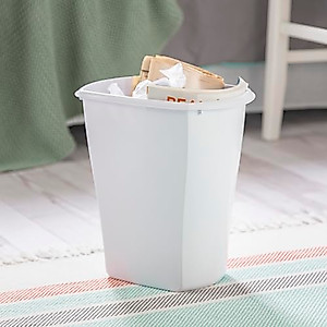 Sterilite 3 Gallon Rectangular Wastebasket, Small Plastic Trash Can for the Bathroom, Bedroom, Dorm Room or Home Office, White, 6-Pack
