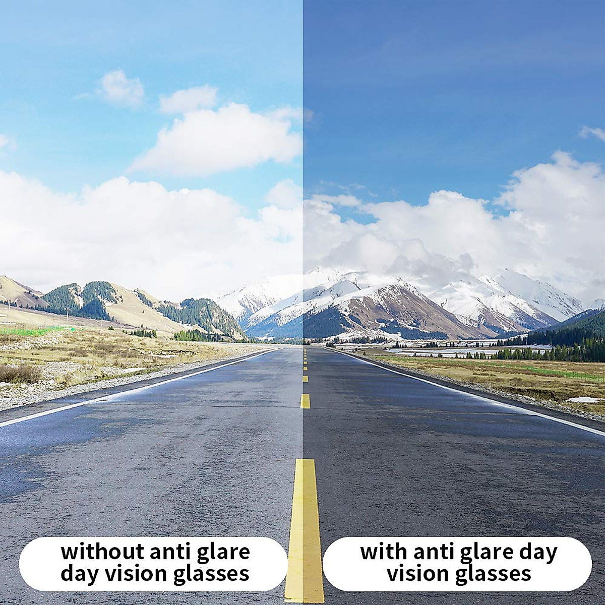 Gemgoo 2PCS Unisex Prescription Glasses Optic HD Night Day Driving Wrap Around Anti Glare Sunglasses
