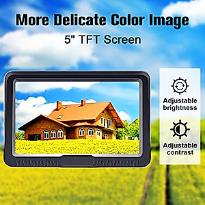 Wireless Backup Camera HD 1080P 5 Inch Monitor Stable Digital Signals Bluetooth Rear View Reverse License Plate Cam for Car Truck Camper Wide Viewing Angle DIY Parking Guide Lines D35