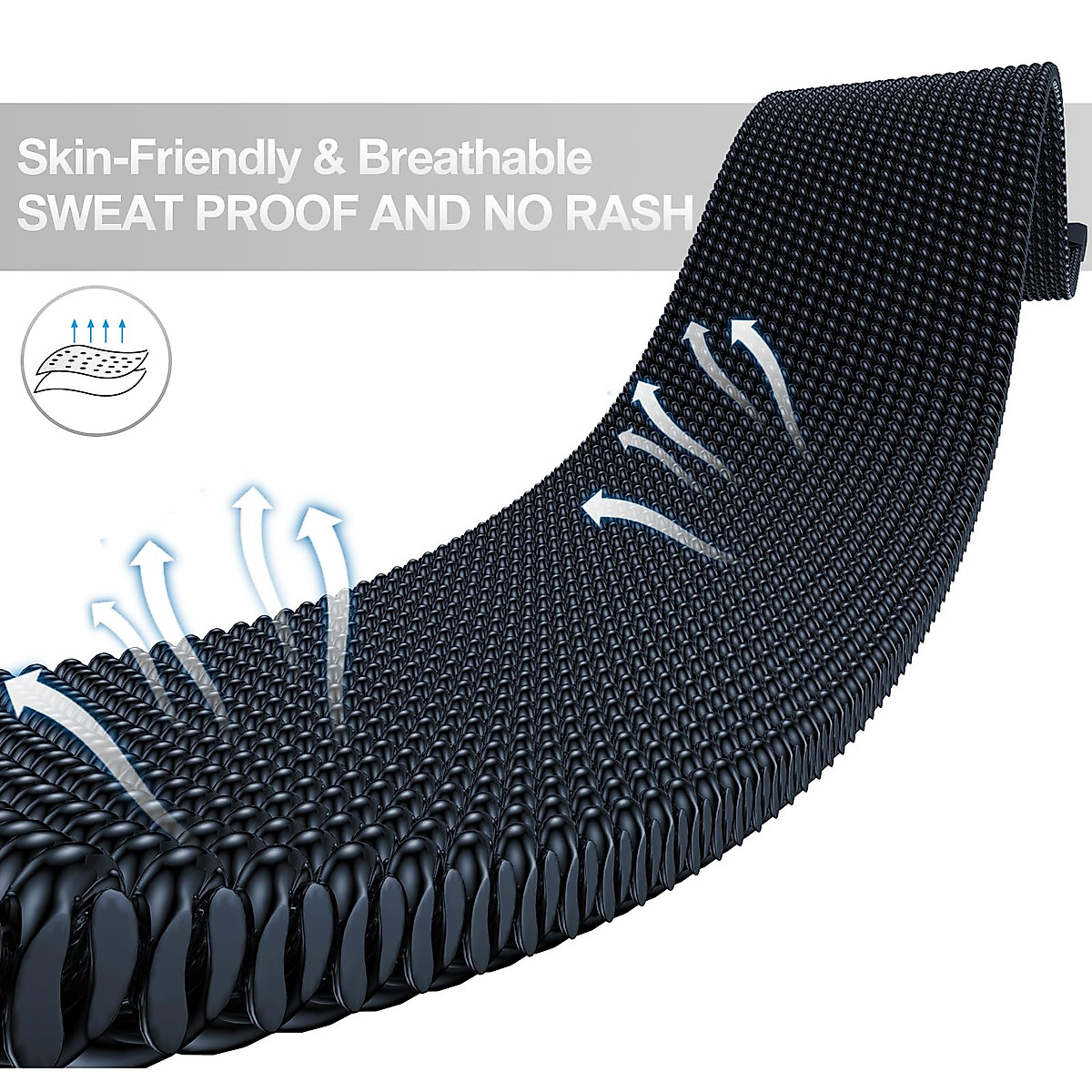 EPULY Compatible with Apple Watch Band 44mm 45mm 46mm(Series 10) 49mm,Stainless Steel Mesh Loop Magnetic Clasp for iWatch Ultra Series 9 8 SE 7 6 5 4 Women Men -49/46/45/44mm Midnight