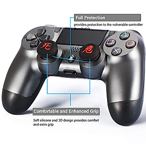 Playrealm Soft Rubber Silicone Printing Thumb Grip Cover x 4 for PS5, PS4,Xbox Series X/S, Xbox One, Switch PRO Controller(Ninja Life Pack)