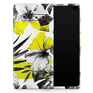 DesignSkinz Tropical BW Sun Floral Protective Vinyl Decal Wrap Skin Cover Compatible with The Samsung Galaxy S20 (Screen Trim & Back Glass Skin)