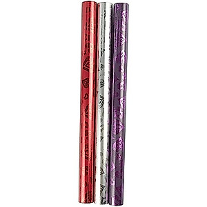 Juvale 3 Rolls Metallic Gift Wrapping Paper Rolls, Holographic Shiny Hearts Wraps for Valentine's Day, Wedding & Birthday, 3 Colors, 17 in x 17.3 ft