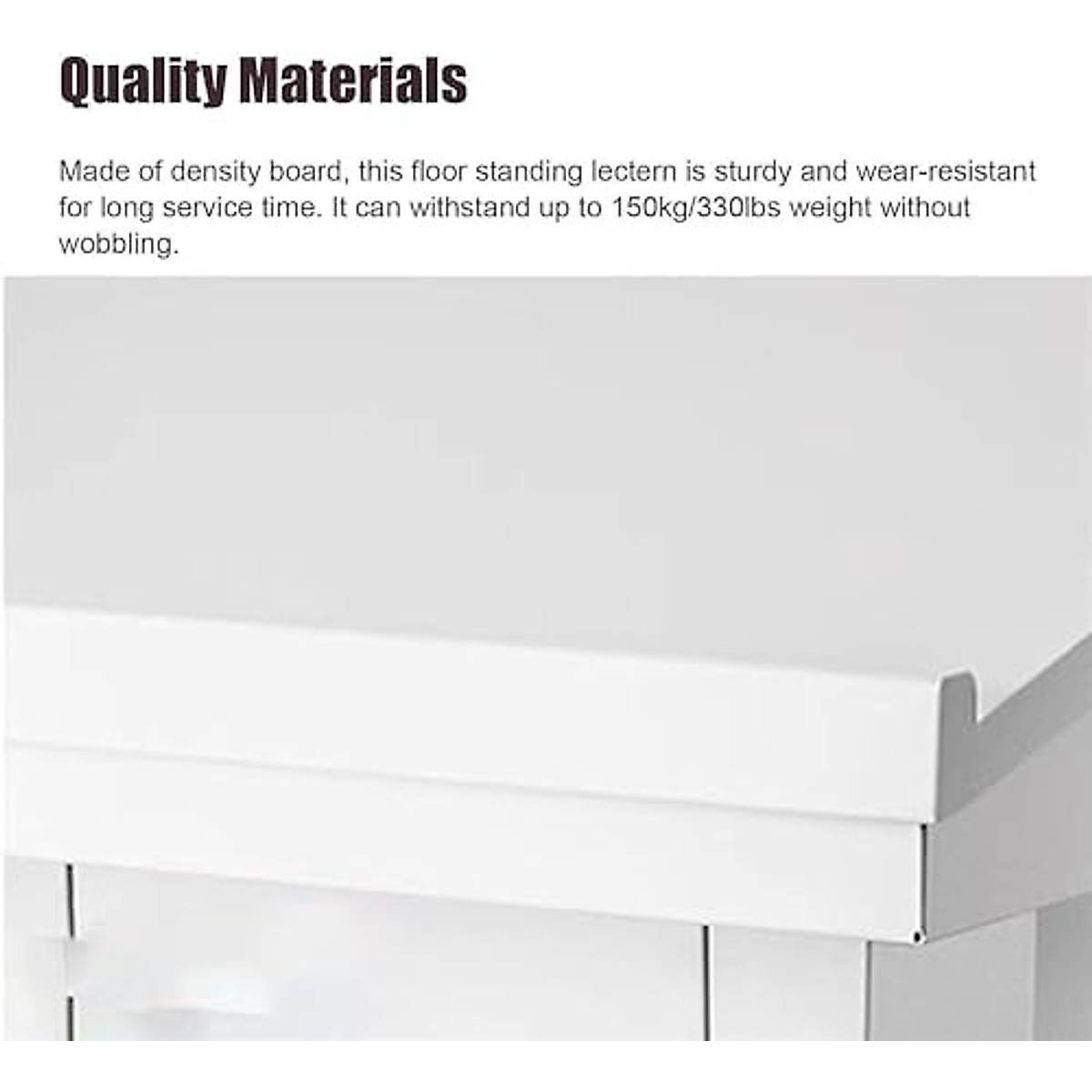 Metal Podium Floor-Standing Lecterns Simple Elegant Podium Stand with Storage Space Pulpits with Tilting Top Shelf Lecterns