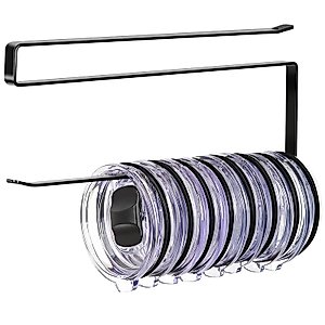 Tumbler Lid Organizer, Horizontal Tumbler Lid Storage Hook Up to 10 Lids, Space Saving Cup Lid Holders Under Cabinet Tumbler Lid Hook for Kitchen Organizer and Storage,Hanging Paper Towel Rack Hanger