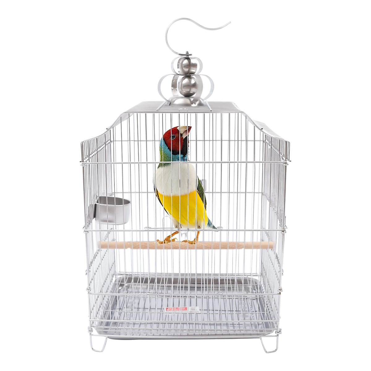 20" Parrot Bird Cage Parakeet Open Stand Large Metal Bird Flying Cage Bird Flight Steel Birdcage Pet House with Rolling Stand for Small Birds Conure Cockatoo Sparrow Macaw