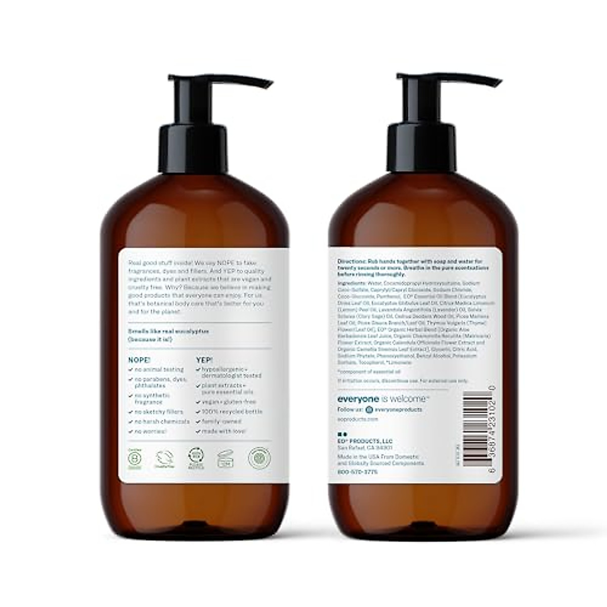 Everyone Liquid Hand Soap, 12.75 Ounce (Pack of 3), Pacific Eucalyptus, Plant-Based Cleanser with Pure Essential Oils