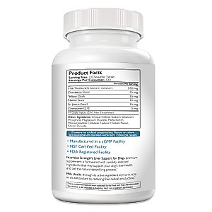 Nutrition Strength Liver Support for Dogs to Promote Natural Detoxification, with Milk Thistle for Dogs, Dandelion Root, Yellow Dock, Nettle Root, St. John's Wort & Coenzyme Q10, 120 Chewable Tablets