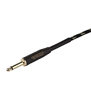 Monoprice 1/4-Inch TS Male to 1/4-Inch TS Male Instrument Cable Cord - 10 Feet - Black, 20AWG, Braided Jacket, Gold Plated - Cloth Series