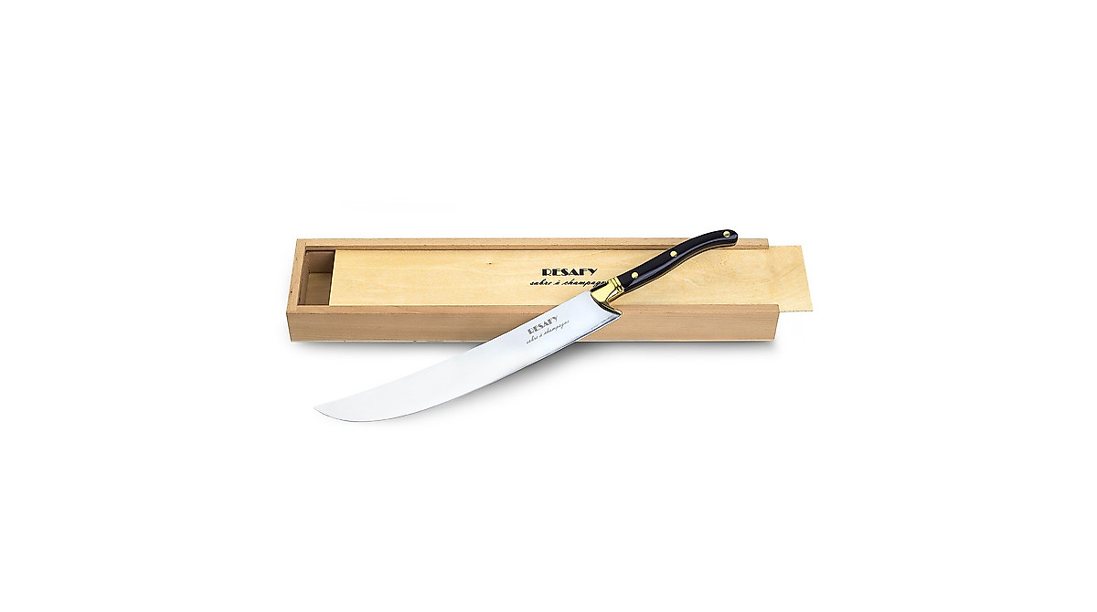 Resafy Champagne Saber: Elegant Sabrage Sword with Wood Box