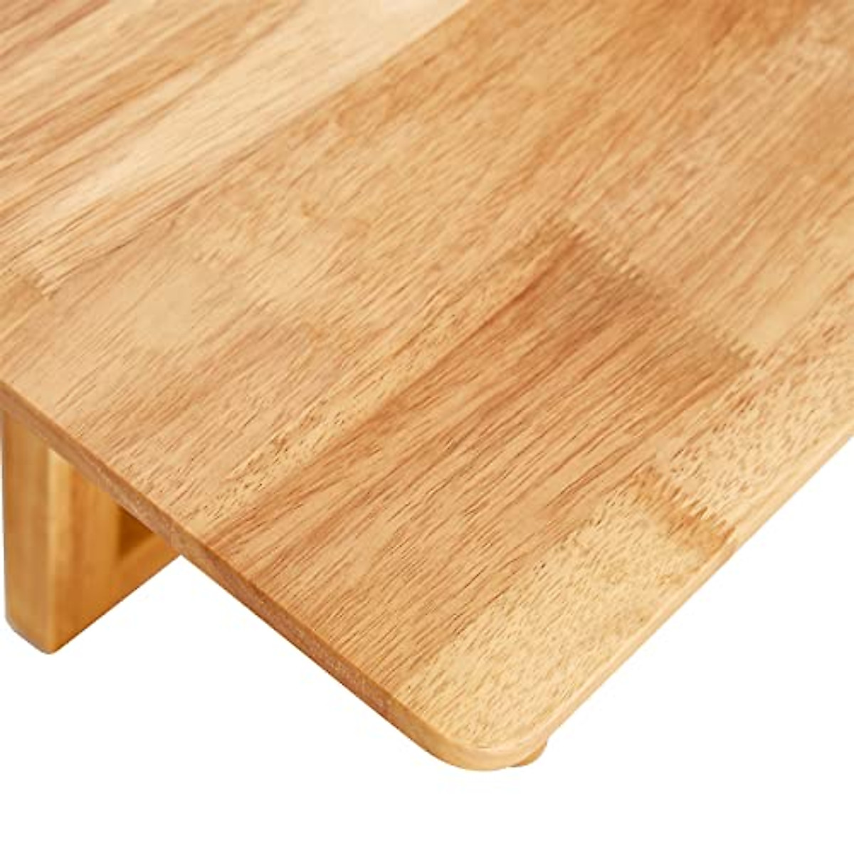 LKTART Rattan Coffee Table for Living Room, Minimalist Solid Wood Coffee Table, Rectangular Cross Legs Coffee Table for Small Space Apartment,Natural