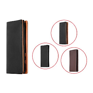 TRENDSLOCKER Executive Leather Wallet Purse Unisex RFID Protection Bifold Wallet (Black/Tan)