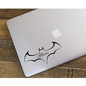 Custom Bat Wall Decal Quote - Name Customized Personalized Superhero Nursery Decor Kids Room car Bumper Laptop Window Decal Vinyl Decal