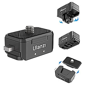 Camera Quick Release Tripod Mount, ULANZI Hummingbird DSLR QR Plate Adapter Vlog Filmmaking Quick Accessories Kits for Gopro Hero/DJI Zhiyun Gimbals/DJI Osmo Action/insta360/ Canon/Sony/Nikon