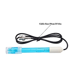 Tomotato PH Meter Electrode, Aquarium Hydroponic Electrode PH Monitor Probe Smart Sensor Digital Meter BNC Connector for Hydroponic System