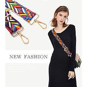 Wide Shoulder Strap Adjustable Replacement Belt Guitar Style Cross body Handbag Purse Strap (Folk Style)