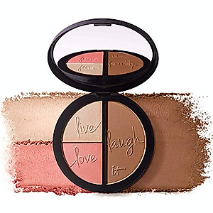 IT Cosmetics Your Most Beautiful You Anti-Aging Matte Bronzer, Radiance Luminizer & Brightening Blush Palette - With Hydrolyzed Collagen, Silk & Peptides - How-To Guide Included