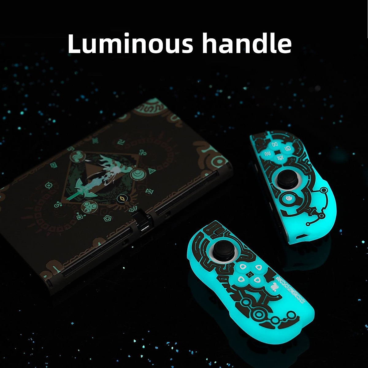 Soft Shockproof for Tears of The Kingdom Dockable Cover Case Compatible with Nintendo Switch OLED, Durable Scratch Resistant Shell for Joycon, Silicone Protective Skin Set