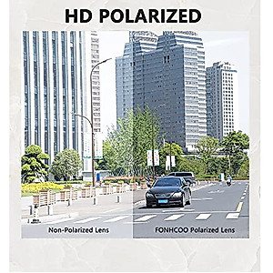 FONHCOO Polarized Clip on Sunglasses for Women & Men - Clips On Your Prescription or Reading Glasses Lightweight Rimless Frameless Suitable for Driving