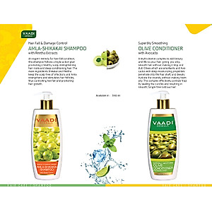 Vaadi Herbals Amla With Shikakai & Reetha Shampoo And Olive Conditioner - Hair Fall & Damage Control Shampoo - - Each Pack Of 350Ml - Each 12.31 Oz -