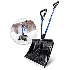 Snow Joe Shovelution SJ-SHLV01 18-in Strain-Reducing Snow Shovel w/ Spring Assisted Handle, Blue