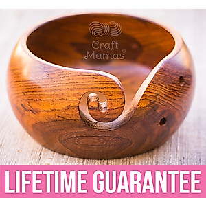 Wooden Yarn Bowl Holder Rosewood - Knitting Bowl with Holes Storage - Crochet Yarn Holder Bowl - Perfect for Mother's Day!