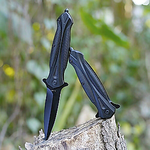 Bundle of Item - EDC Spring Assist Folding Pocket knife + Fixed Blade Tanto Knife Camping Knives with Paracord Handle