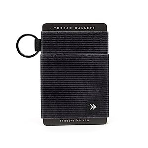 Thread Wallets Ultra Slim Card Holder Wallet - Slim Wallet for Women & Men - Minimalist Wallets for Women - Small Wallet for Women & Men - Modern Credit Card Organizer Mini Wallet (Black)