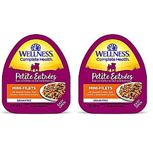 Wellness Petite Entrées Mini-Filets with Roasted Chicken, Beef, Carrots & Green Beans in Gravy, 3-Ounce Cup (Pack of 24)