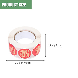 NOLITOY 4 Rolls Chinese New Year Stickers 2023 Chinese Character Self Adhesive Candy Stickers Labels Envelope Decals for DIY Crafts