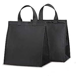 Deegotech 2 Pack Lunch Bags for Men, Large Insulated Lunch Box, Black Lunch Tote Bags for Work Travel Picnic, Gifts Ideas for Men Husband [Black+Black]