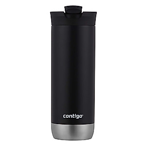 Contigo Huron Vacuum-Insulated Stainless Steel Travel Mug with Leak-Proof Lid, Keeps Drinks Hot or Cold for Hours, Fits Most Cup Holders and Brewers, 20oz Licorice