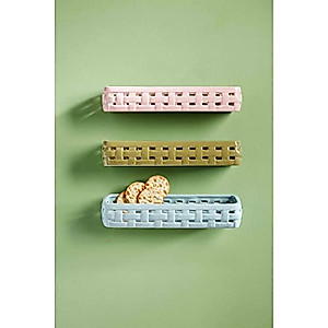 Mud Pie Woven Cracker Dish, Green, 2" x 12"