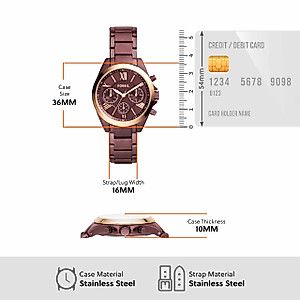 Fossil Women's Modern Courier Quartz Stainless Chronograph Watch, Color: Wine (Model: BQ3281)