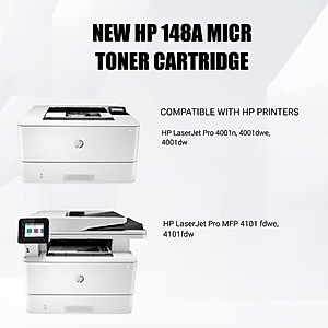 Ampro New OEM Modified HP 148A MICR Toner Cartridge, HP W1480A MICR Toner Cartridge for Check Printing with HP Laserjet Pro 4001dwe, 4001dw, Laserjet Pro MFP 4101 fdwe, 4101fdw. (Prints 3000 Pages)